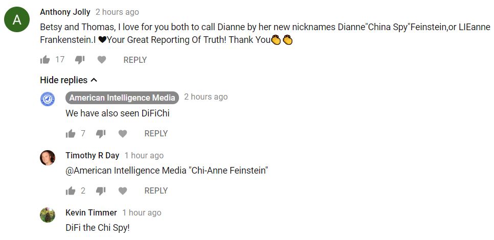 Diane Feinstein names – American Intelligence Media