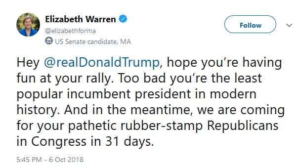 Elizabeth Warren tweet – American Intelligence Media